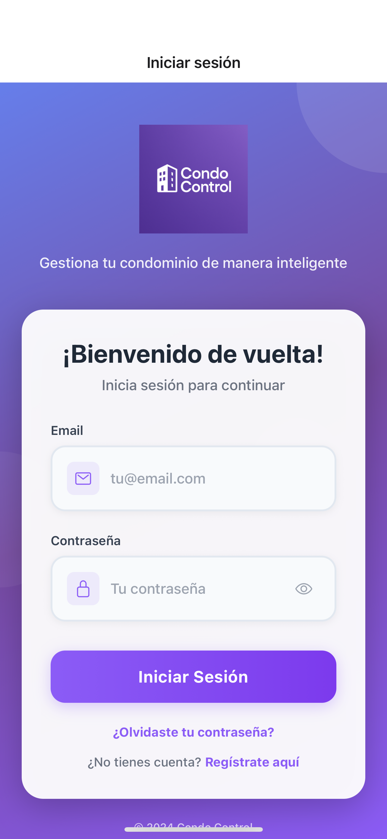 Condo Control · Administración de condominios moderna